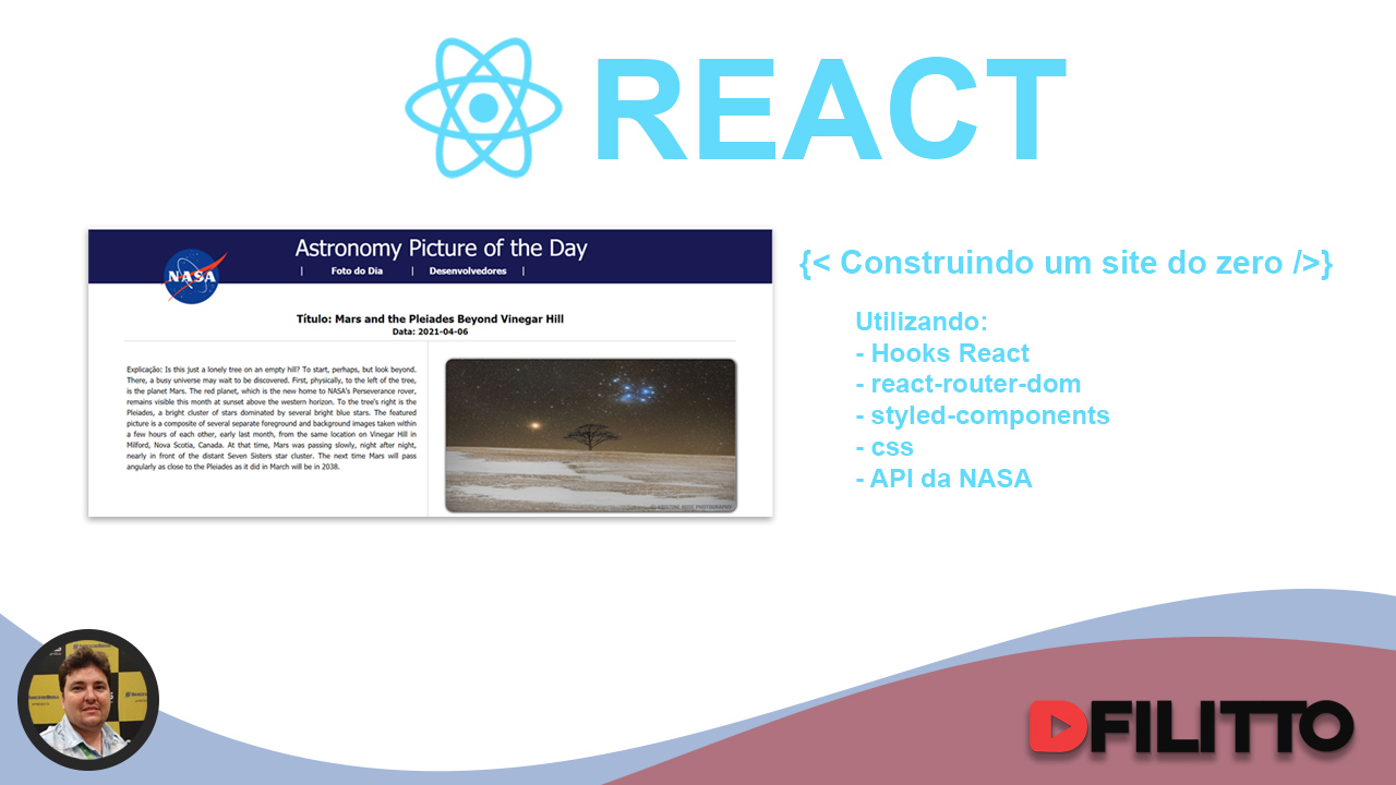React - Construindo um site do zero que exibe fotos da NASA - dfilitto